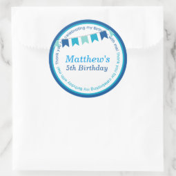 Kids birthday party DIY bunting stickers favors | Zazzle