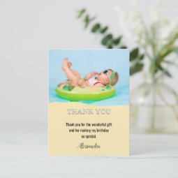 Kids Birthday Party Photo Thank You Postcard | Zazzle