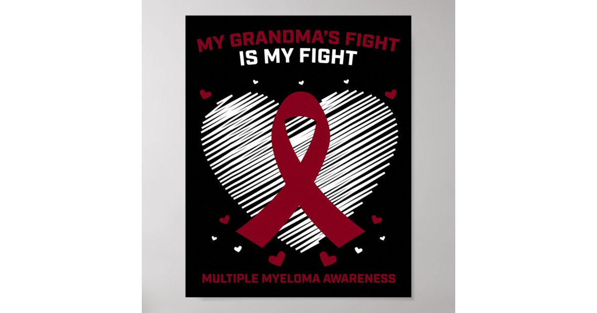 Kids Blood Cancer Support Grandma Multiple Myeloma Poster | Zazzle