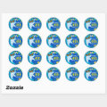 Kids Blue Shark Fintastic Birthday Classic Round Sticker | Zazzle