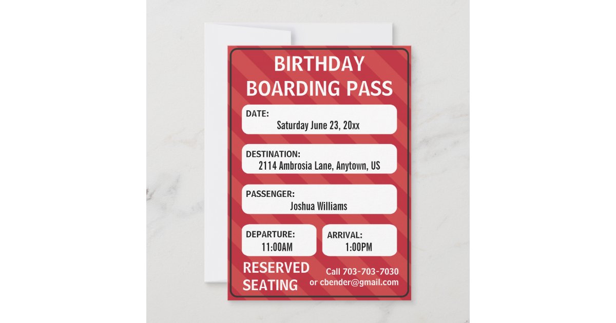 Kids Boarding Pass Invitation | Zazzle
