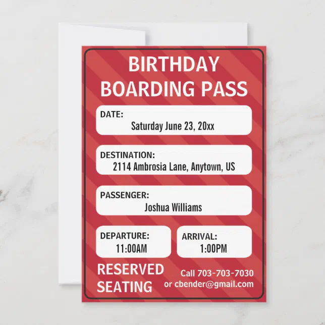 Kids Boarding Pass Invitation | Zazzle