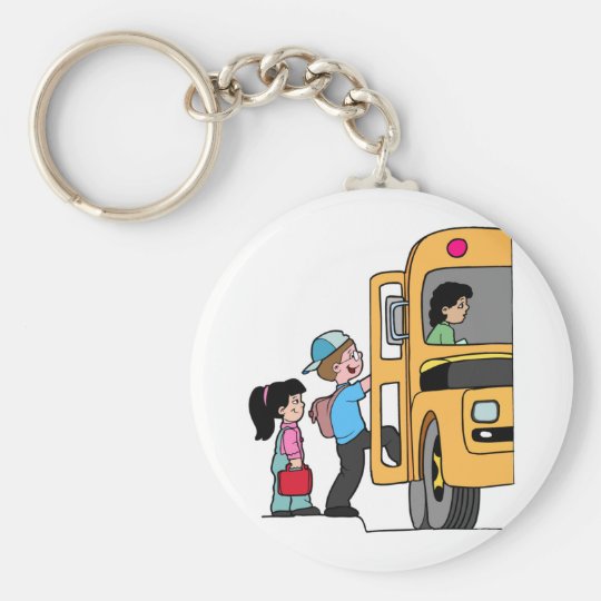 Kids Boarding School Bus Keychain | Zazzle.com