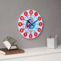 Kids boys learn to tell time blue red space clock | Zazzle