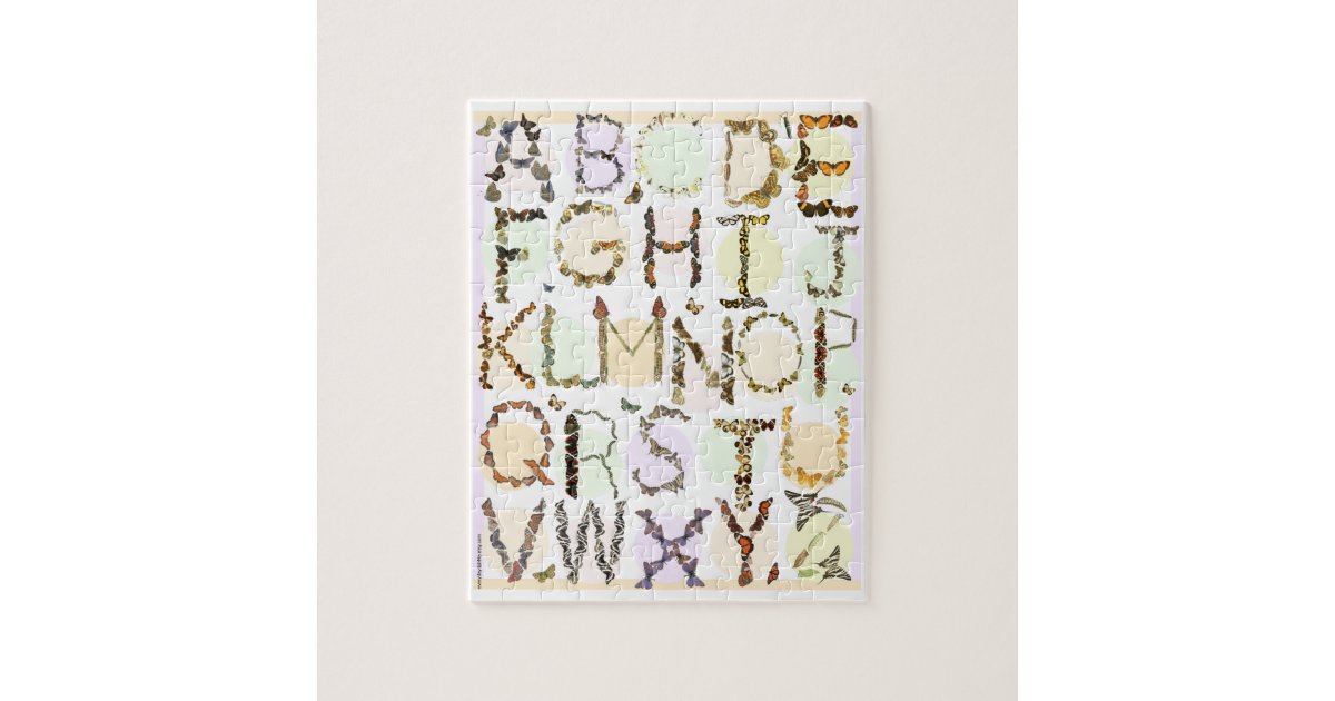 Kids Butterfly Alphabet Puzzle Learn Butterfly ABC | Zazzle