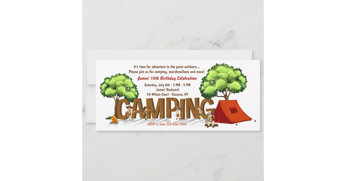 Kids Camping Invitation | Zazzle