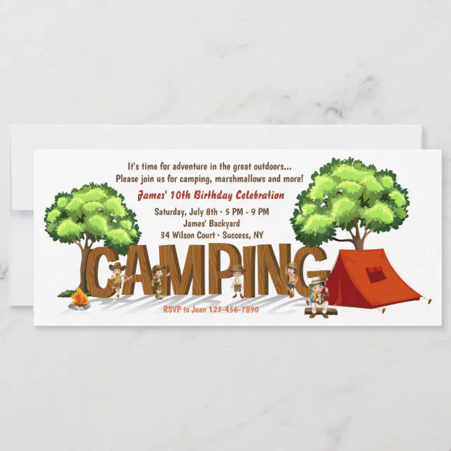 Kids Camping Invitation | Zazzle