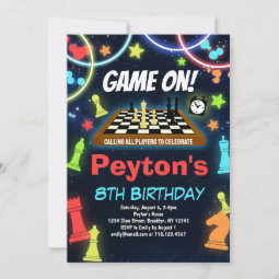 Kids Chess Birthday Party Invitation | Zazzle