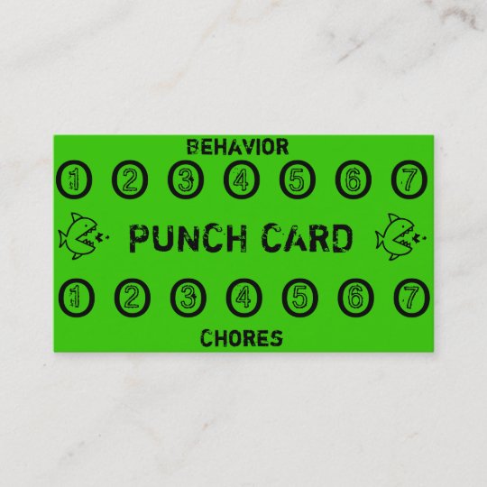 Kids Chore Punch Cards | Zazzle.com