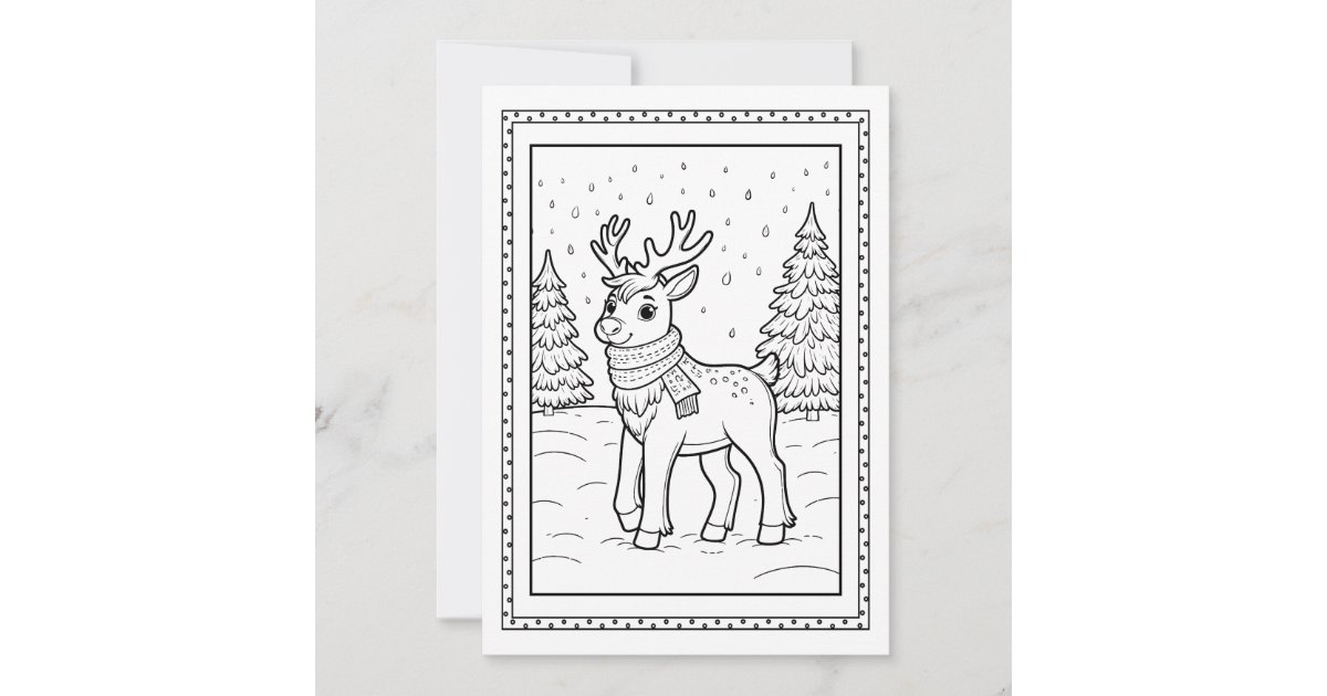 Kids Christmas Coloring Flat Note Card | Zazzle