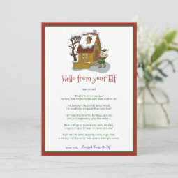 Kids Christmas Elf Boy Hello Letter Invitation | Zazzle