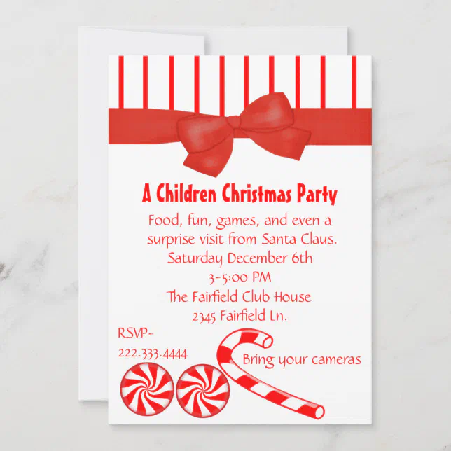 Kid's Christmas Party Invitation | Zazzle
