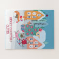 Kids Christmas Scene with Woodland Animals Jigsaw Puzzle | Zazzle