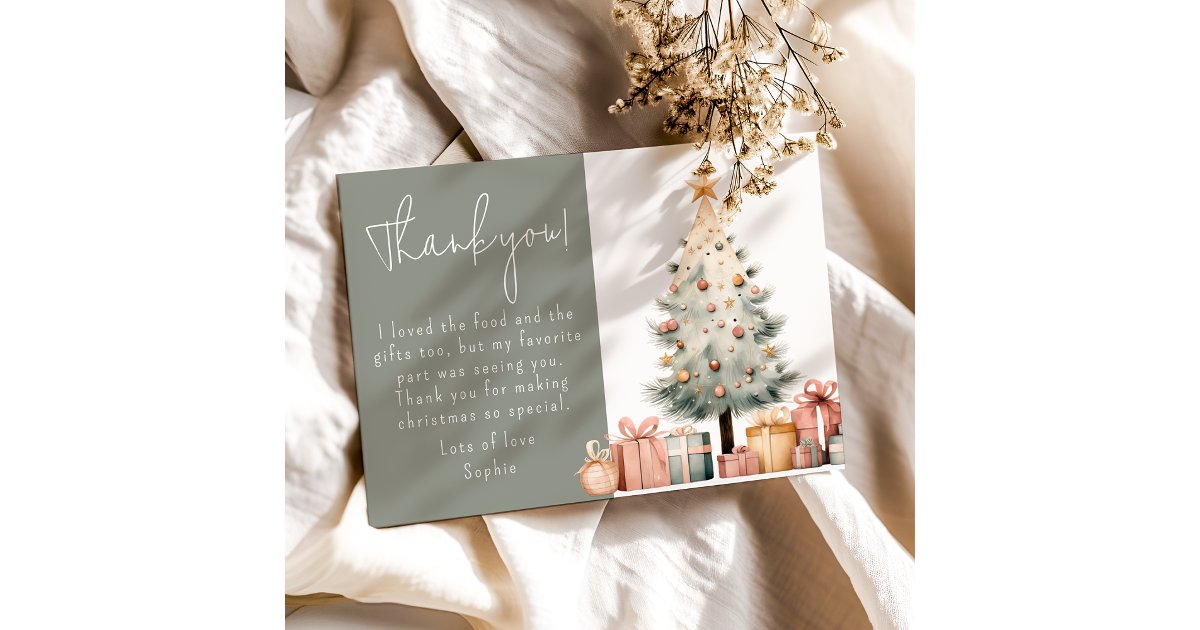 Kids Christmas Tree Thank You Card | Zazzle