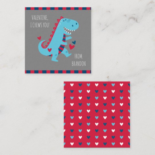 Kids Classroom Dinosaur Valentines Note Card | Zazzle.com