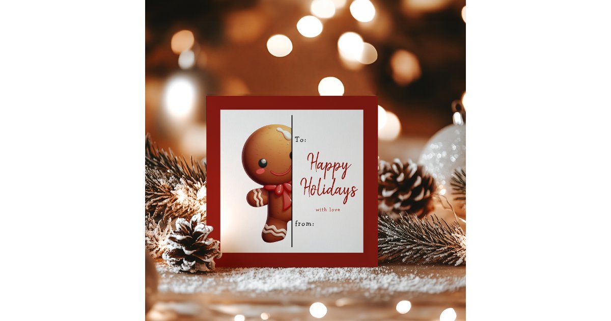 Kids Classroom Personalized Gingerbread Christmas Holiday Card | Zazzle
