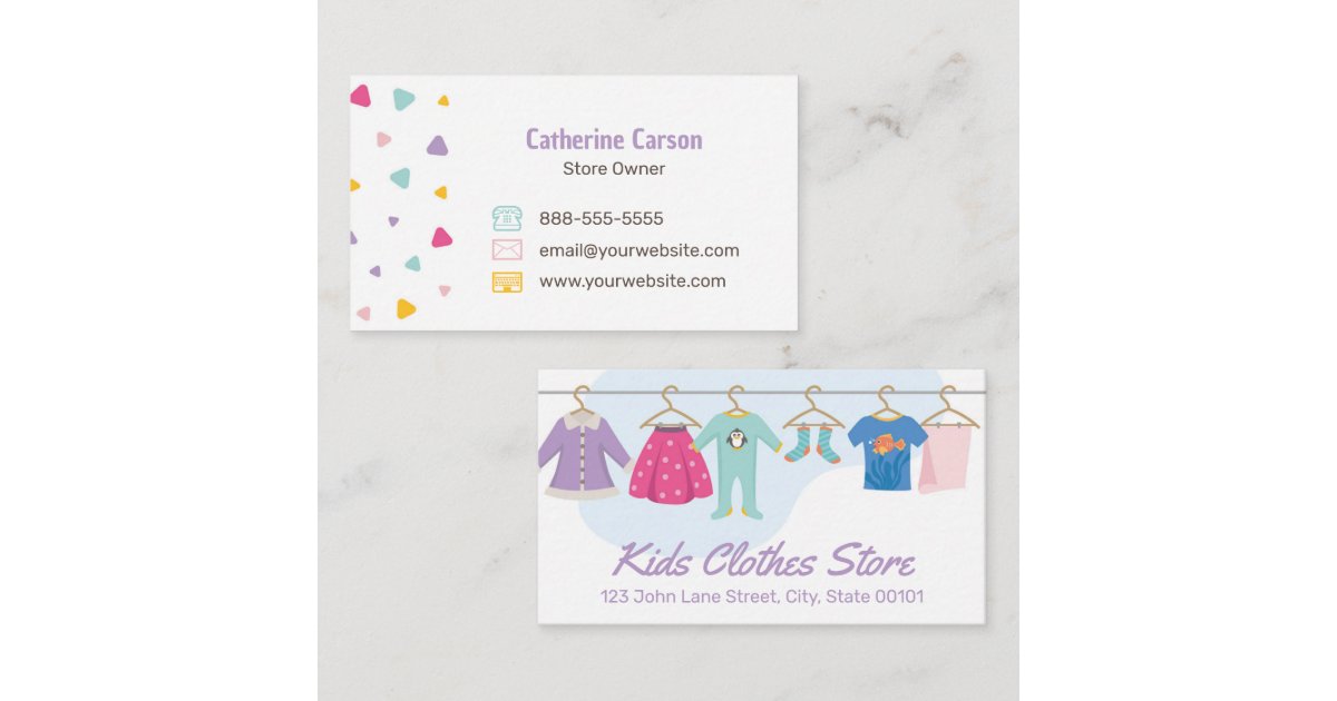Kids Clothing Store Business Card | Zazzle