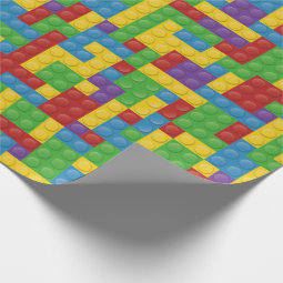 Kids Colorful Plastic Blocks Wrapping Paper | Zazzle