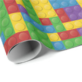 Kids Colorful Plastic Blocks Wrapping Paper | Zazzle