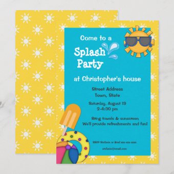 Kids' Colorful Splash Party Invitation | Zazzle