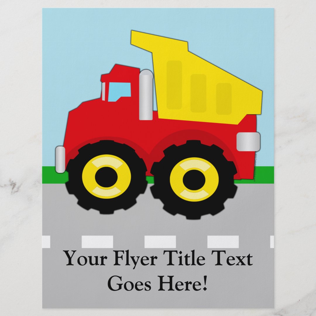 Kids Construction Dumptruck Flyer | Zazzle