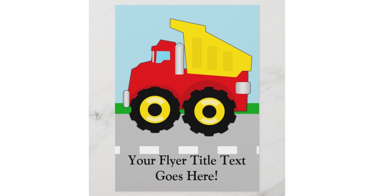 Kids Construction Dumptruck Flyer | Zazzle