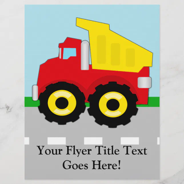 Kids Construction Dumptruck Flyer | Zazzle