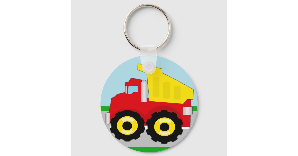 Kids Construction Dumptruck Keychain | Zazzle