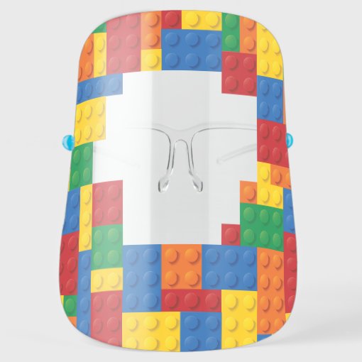 Kids Construction Toy Building Blocks Pattern Face Shield | Zazzle