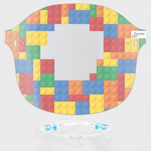 Kids Construction Toy Building Blocks Pattern Face Shield | Zazzle