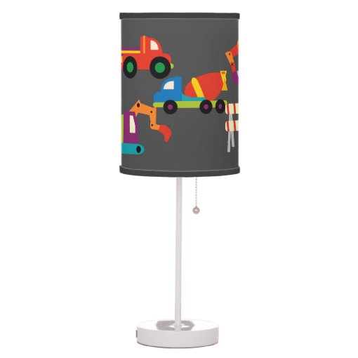 Kids Construction Vehicles Table Lamp | Zazzle