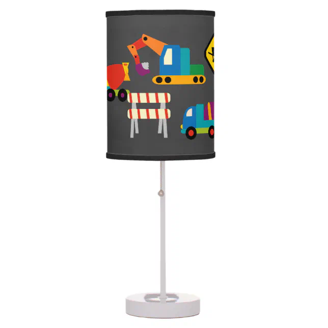 Kids Construction Vehicles Table Lamp | Zazzle