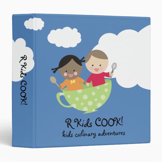 kids cooking flying teacup recipe binder | Zazzle.com