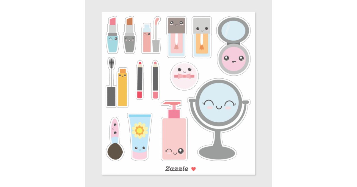 Kids Cosmetics Collection Sticker | Zazzle