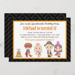 Kids costume Halloween Birthday Party Invitation | Zazzle