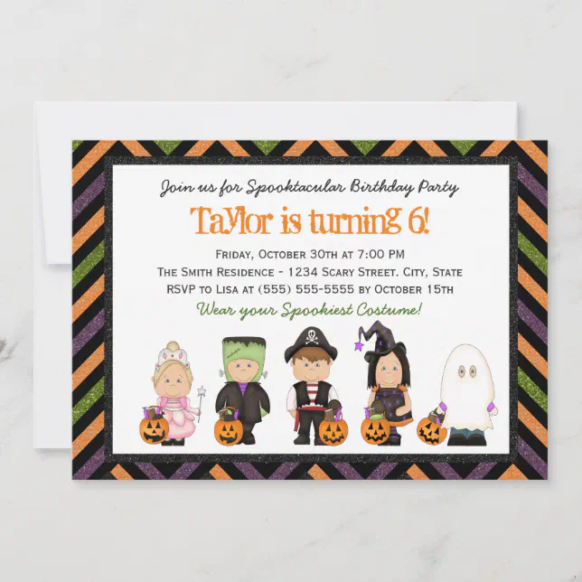 Kids costume Halloween Birthday Party Invitation I | Zazzle