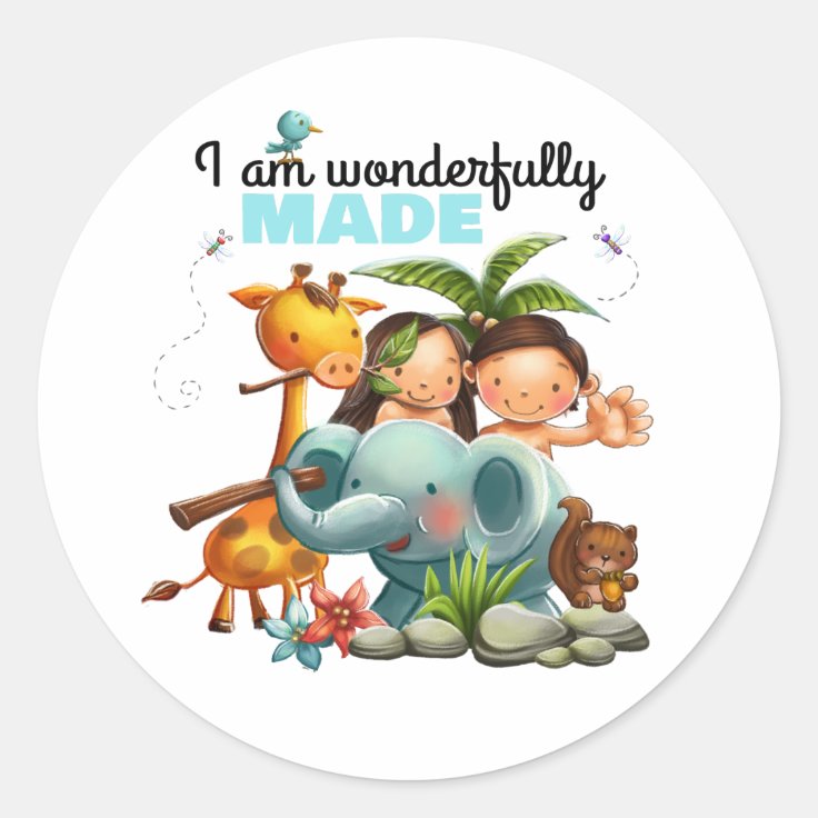 Kids Creation Bible verse stickers | Zazzle