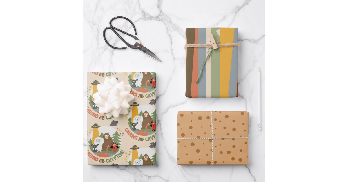 Kids Cryptid Wrapping Paper Sheets | Zazzle