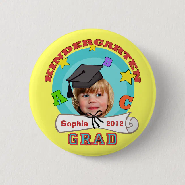 Kid's Custom Kindergarten Graduation Button | Zazzle