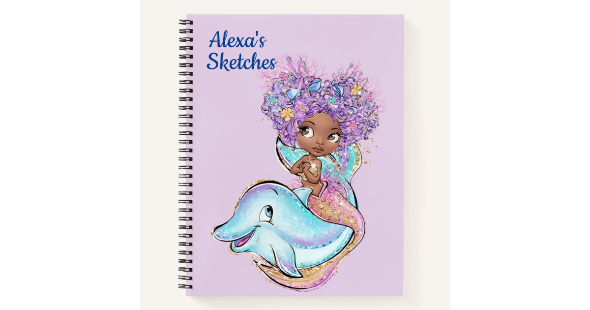 Kids Custom Mermaid Sketch Notebook | Zazzle