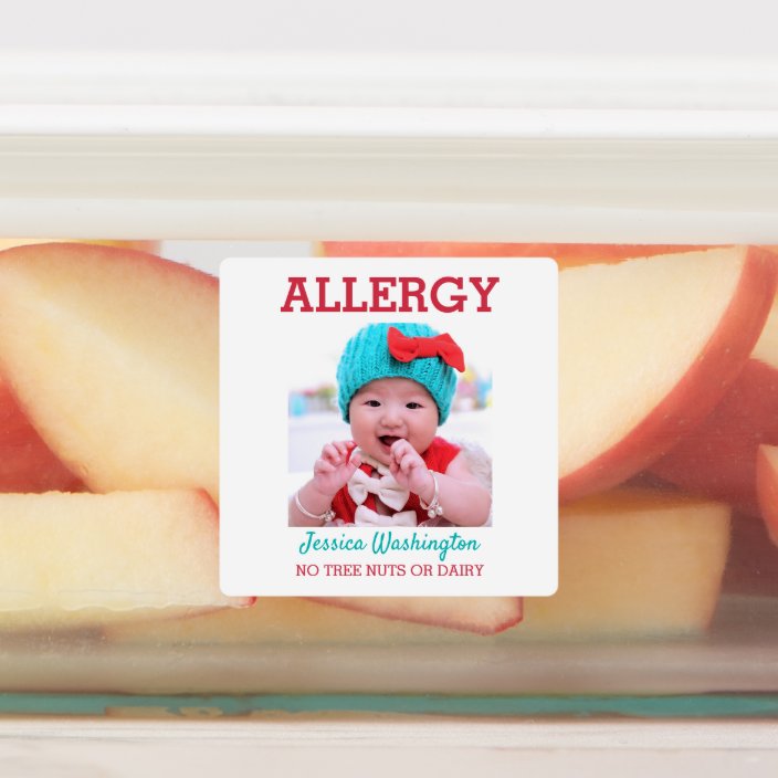 Kids Custom Photo Allergy Alert Personalized Labels | Zazzle
