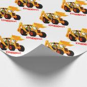 Kids Custom Yellow Digger Wrapping Paper | Zazzle