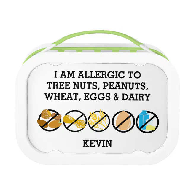 Kids Customizable Multiple Food Allergy Alert Lunch Box | Zazzle