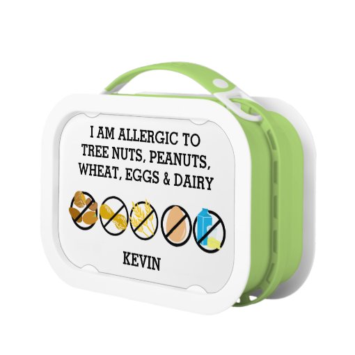 Kids Customizable Multiple Food Allergy Alert Lunch Box | Zazzle