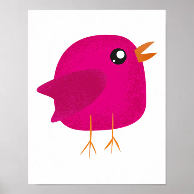 Kids cute birdy poster | Zazzle