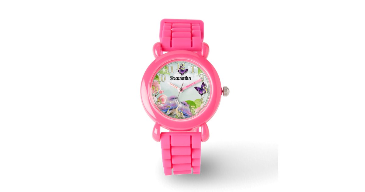 Kids Cute Butterfly Bird Watch | Zazzle
