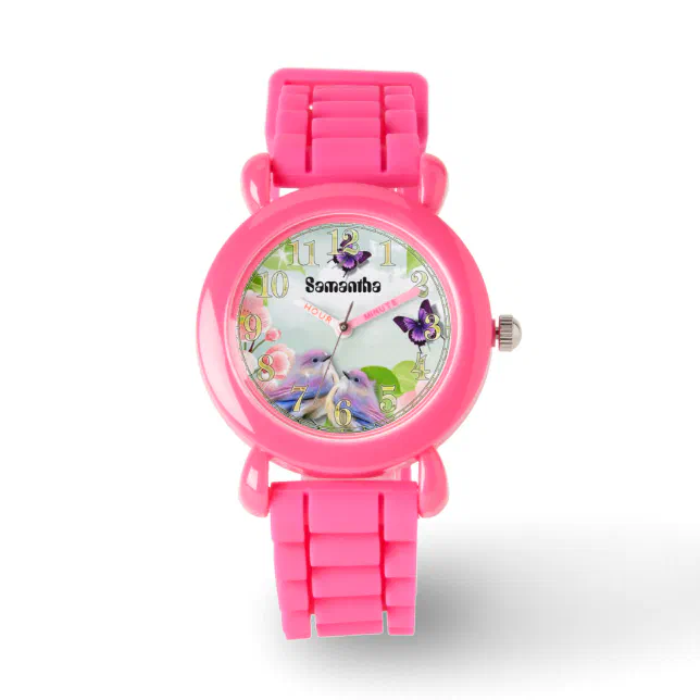 Kids Cute Butterfly Bird Watch | Zazzle