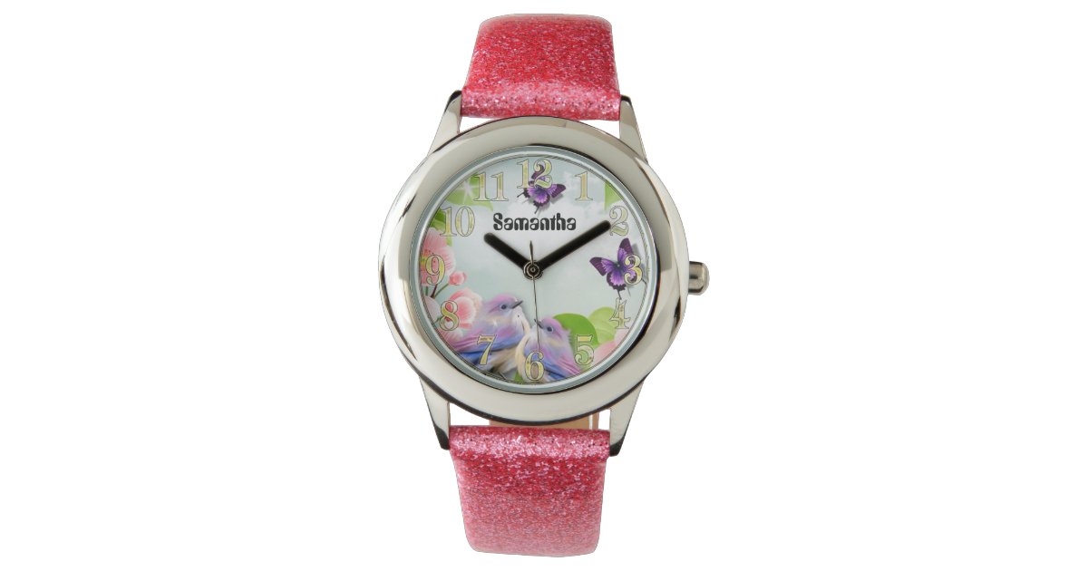 Kids Cute Butterfly Bird Watch | Zazzle