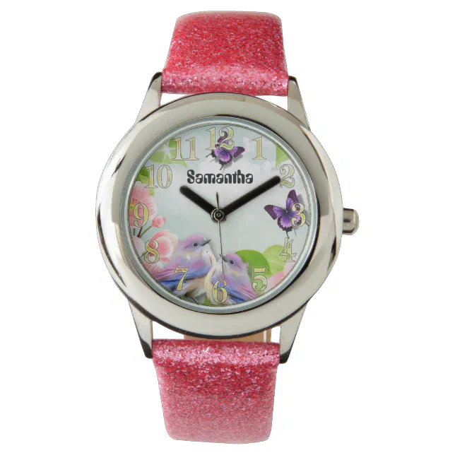 Kids Cute Butterfly Bird Watch | Zazzle