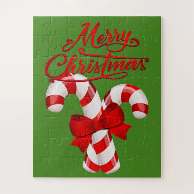 Kids Cute Candy Cane Puzzle | Zazzle